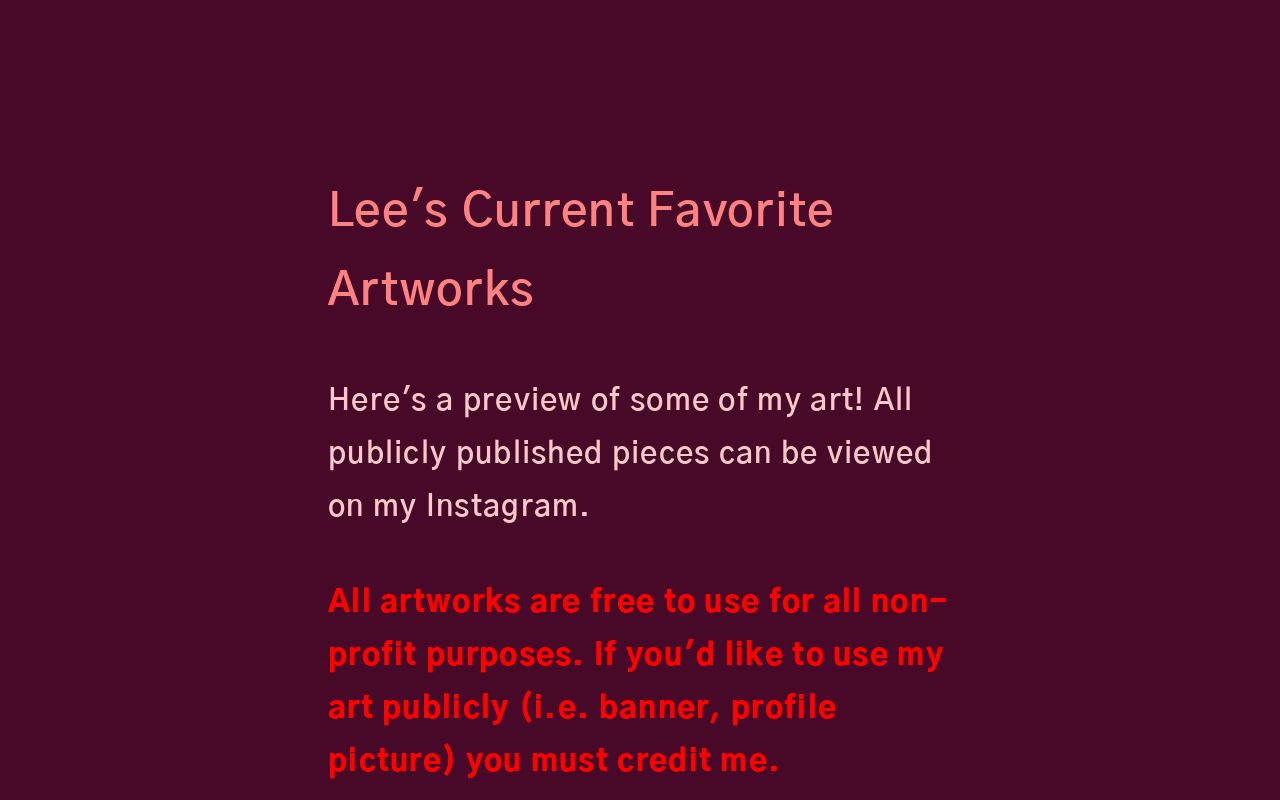 LeeoftheStars Artworks Portfolio